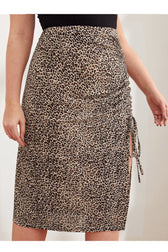 Women's Leopard Sexy Plus Size Side Split Skirt - Fashion-Forward Plus ...