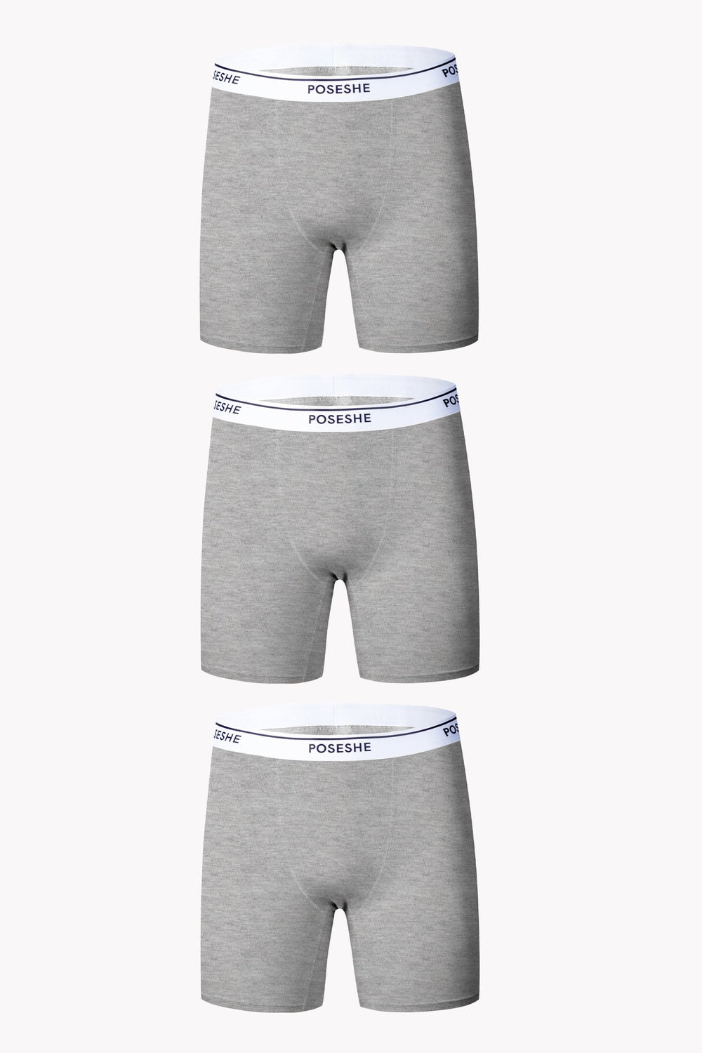 POSESHE High-Waisted Women Boxer Underwear (Period Friendly) 3 Pack