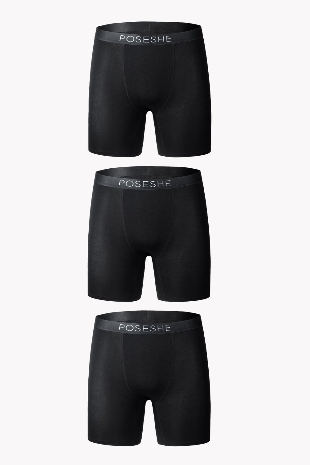 POSESHE High-Waisted Women Boxer Underwear (Period Friendly) 3 Pack