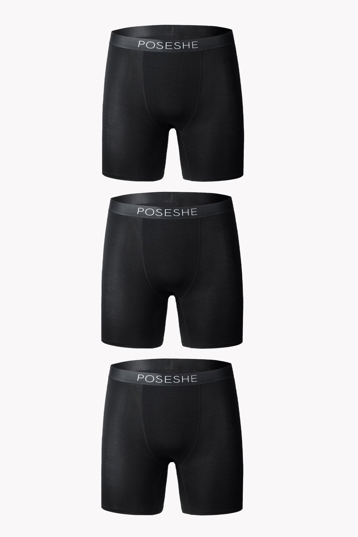 POSESHE High-Waisted Women Boxer Underwear (Period Friendly) 3 Pack